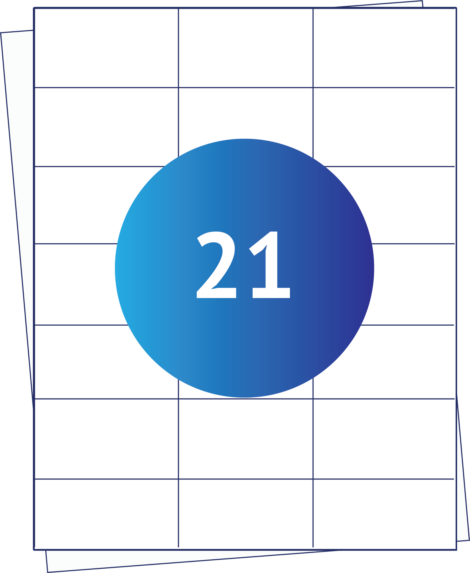 A4 Sheet, Compatible with Herma 4668 and Avery 3481 templates, 21 Labe